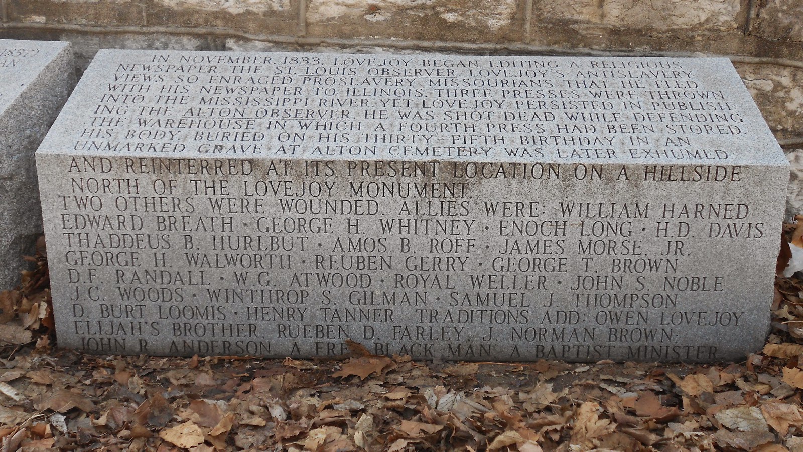 Cole Grace Missouri St. Louis : A visit to the Elijah P. Lovejoy monument